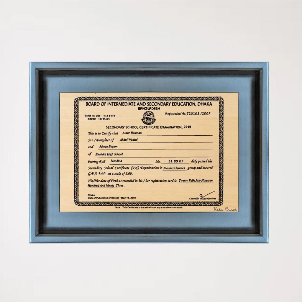 Certificate Wall Frame - Rede Craft